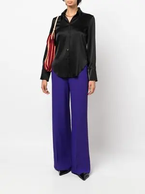 FORTE_FORTE High-waisted Flared-leg Trousers
