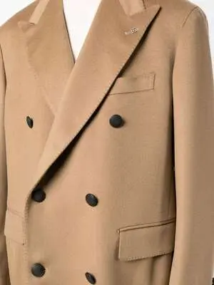 Tagliatore Peak-lapels Double-breasted Coat - Brown