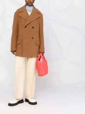 Marni Double-breasted Short Coat - Brown