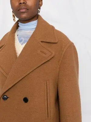 Marni Double-breasted Short Coat - Brown