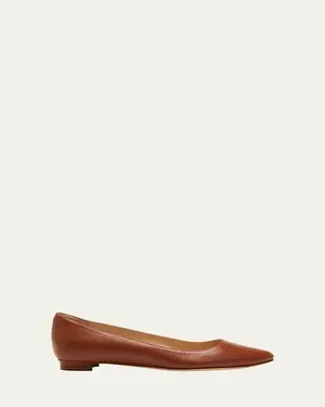 Manolo Blahnik Lanza Bb Ballerina Flats - Brown