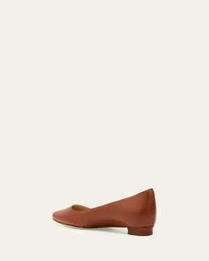 Manolo Blahnik Lanza Bb Ballerina Flats - Brown