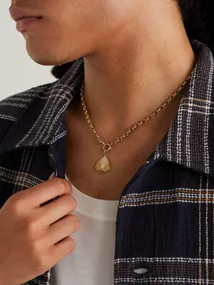 FOUNDRAE Medium Spade 18-karat Pendant Necklace