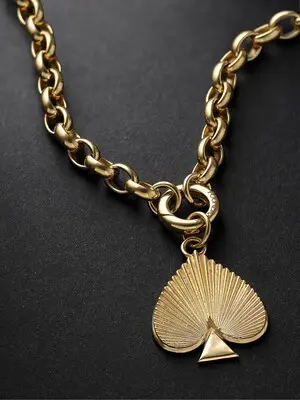 FOUNDRAE Medium Spade 18-karat Pendant Necklace