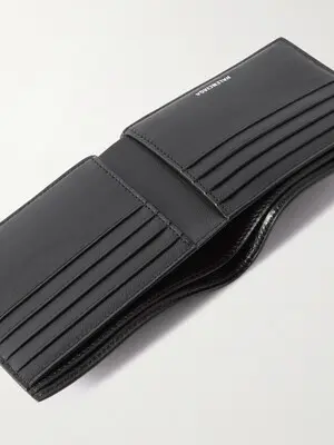 Balenciaga Logo-print Cross-grain Leather Billfold Wallet
