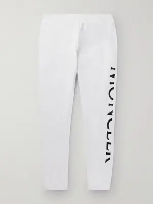 Moncler Tapered Logo-embroidered Cotton-jersey Sweatpants - White