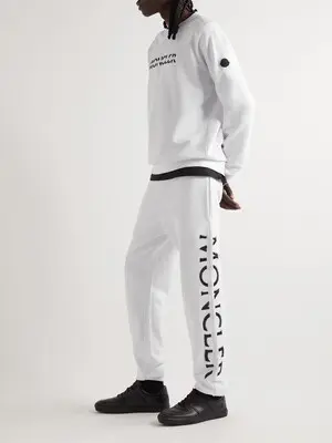 Moncler Tapered Logo-embroidered Cotton-jersey Sweatpants