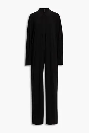 Norma Kamali Oversized Stretchjersey Wideleg Jumpsuit - Black