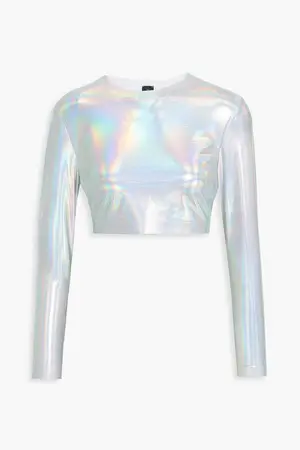 Norma Kamali Cropped Iridescent Top