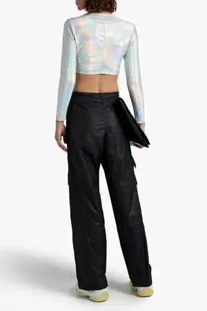 Norma Kamali Cropped Iridescent Top