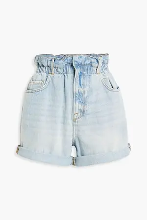FRAME Faded Denim Shorts - Light Denim