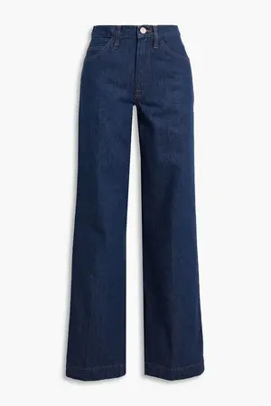 FRAME Le Italien High-rise Wide-leg Jeans - Dark Denim