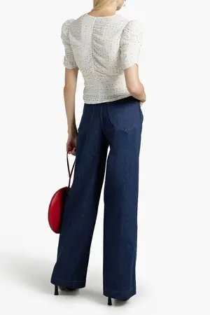 FRAME Le Italien High-rise Wide-leg Jeans - Dark Denim