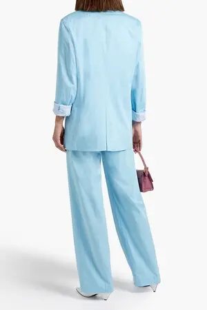 FRAME Oversized Cotton-blend Poplin Blazer