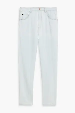 Brunello Cucinelli Bead-embellished Tapered Jeans - Light Denim