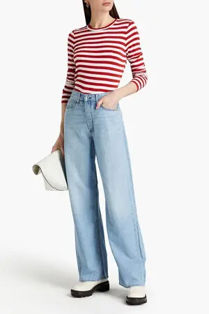 Rag & Bone Logan High Rise Wide Leg Jeans - Light Denim
