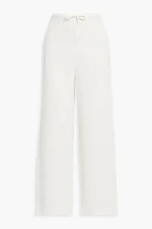 Onia Crinkled Cotton-gauze Wide-leg Pants - Off-white