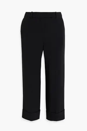 Simone Rocha Cropped Crepe Straightleg Pants - Black