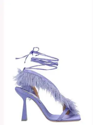SEBASTIAN MILANO Feather Wrap Sandals Purple