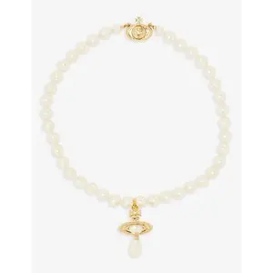VIVIENNE WESTWOOD Orb Faux-pearl Choker Necklace - Gold/pearl/multi