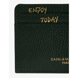 Zadig&Voltaire Zv Pass Logo-plaque Leather Cardholder - Emerald
