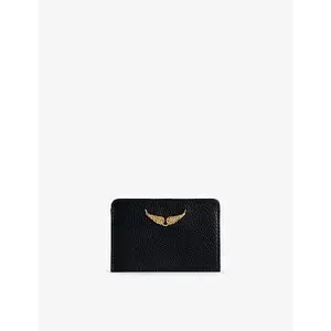 Zadig&Voltaire Zv Pass Logo-plaque Leather Cardholder - Noir Gold