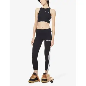 Palm Angels Track Logo-print High-rise Stretch-woven Leggings