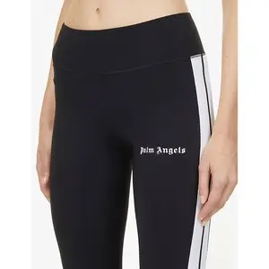 Palm Angels Track Logo-print High-rise Stretch-woven Leggings