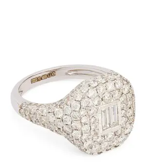Shay Gold And Diamond Pinky Ring - White