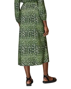 Whistles Fluro Animal Print Ruched Skirt - Multicolor