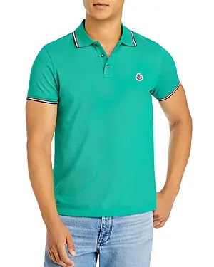 Moncler Short Sleeve Logo Polo Shirt Forest Green