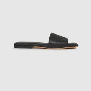 ANINE BING Ria Slides - Black Monogram - Black