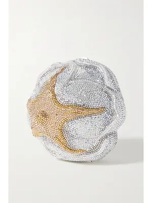 Judith Leiber Rose Desiree Crystal Clutch - Silver