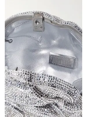 Judith Leiber Rose Desiree Crystal Clutch - Silver