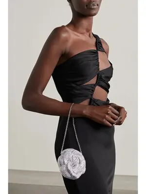 Judith Leiber Rose Desiree Crystal Clutch - Silver
