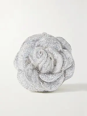 Judith Leiber Judith Leiber Couture Rose Desiree Crystal Clutch Silver