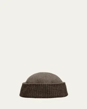 Loro Piana Cashmere Beanie Hat Tundra Melange