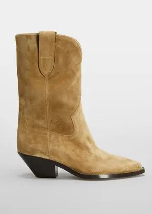 Isabel Marant Dahope Suede Western Booties - Taupe