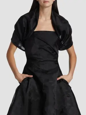 Amsale Floral Fil Coupe Cocoon Bolero