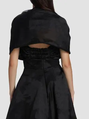 Amsale Floral Fil Coupe Cocoon Bolero