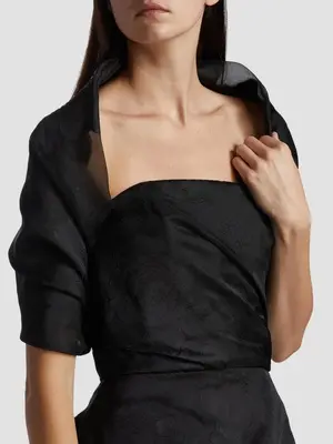 Amsale Floral Fil Coupe Cocoon Bolero