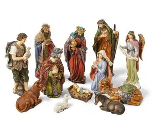 GLITZHOME Oversized Resin Nativity Scene Figuri Nes S/12 - One-color