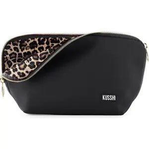 KUSSHI Signature Makeup Bag - Black/leopard
