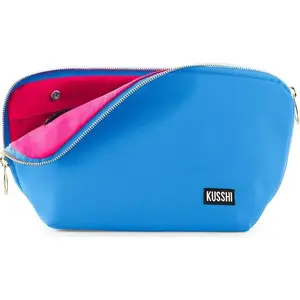 KUSSHI Signature Makeup Bag - Electric Blue/ Neon Pink