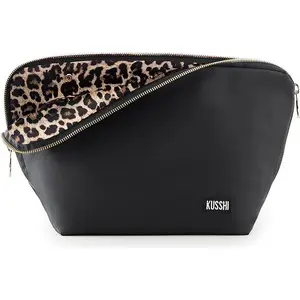 KUSSHI Vacationer Makeup Bag - Black/leopard