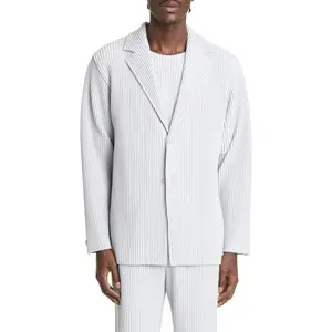 Issey Miyake Basics Pleated Blazer - Light Gray