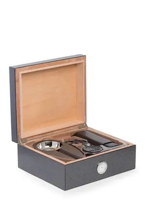 BEY-BERK 6-piece Marcus Cigar Humidor Set