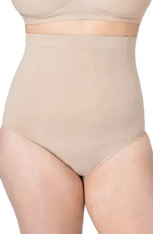 SHAPERMINT High Waist Shaper Briefs - Beige