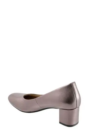 Trotters Daria Block Heel Pumps - Pewter