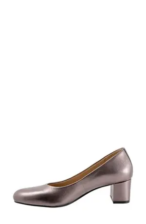Trotters Daria Block Heel Pumps - Pewter